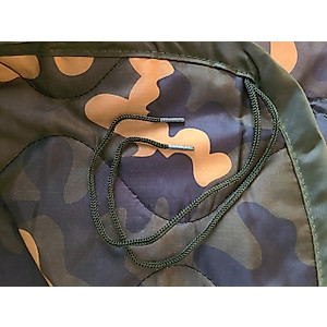 BATTLBOX Woodlands Camo Woobie Bubbie Military Style Poncho Liner and Sleeping Bag (with Zipper) and Tie Down Straps