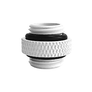 Dracaena.io 6 Pack G1/4" Thread, Male to Male Mini Extender Fitting with Tighten O-Ring, Brass Compression Fitting for PC, Premium Pipe Extension Fitting Adapter, White