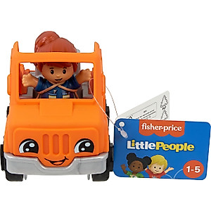 Fisher-Price Little People Toddler Toy Help and Go Tow Truck and Figure for Pretend Play Kids Ages 1+ Years