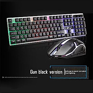 Niaviben Keyboard and Mouse Combo,Keyboard Mouse Set,Wired USB Mechanical Gaming Keyboard with Backlight and Mouse Ergonomic,Apply to Computer (Black)