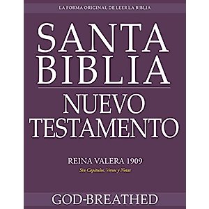Santa Biblia: Nuevo Testamento: Reina Valera 1909 (Sin Capítulos, Versos y Notas) (Spanish Edition)