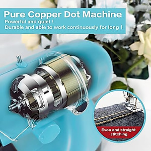 Sewing Machines Mini, portable Sewing Machine，sewing machine child's，kit easy hand held sewing machine manual sewing machine leather jeans plastic Upgraded Electric Sewing Machine with Sewing Bag, Expansion, LED Light (Blue)
