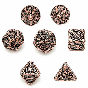 Hollow Skull DND Metal dice Set, polyhedral Large RPG case dice d&d Starter Set Tray Tower Bag Holder Role Playing dice