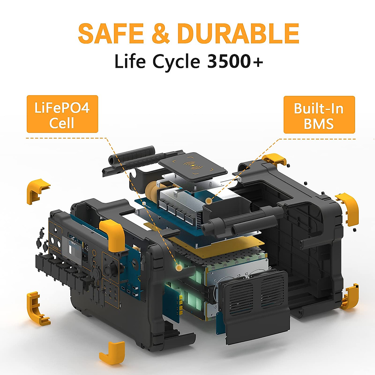 pecron Solar Generator E2000LFP,E2000LFP Portable power station with 2X 200W Solar Panels with 6X110V/2000W AC Outlets,LiFePO4 Battery Backup for Outdoors Camping Emergency