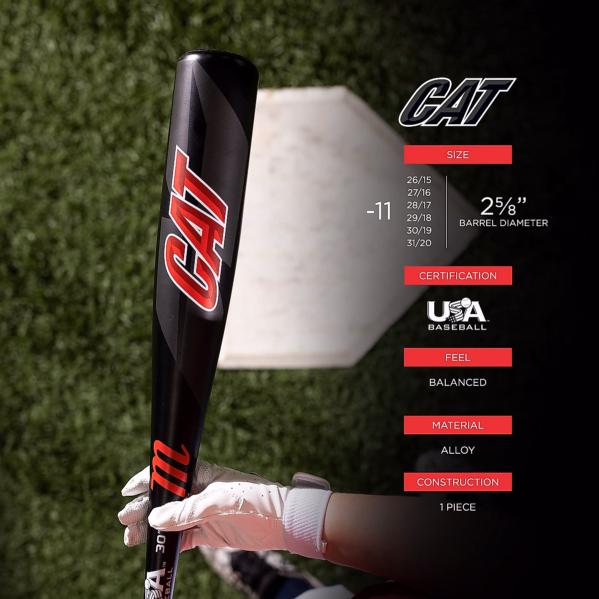 Marucci - Usa CAT -11, 2 5/8 (MSBC11YUSA-28/17) Aluminum Baseball Bat