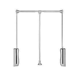 Closet Clothes Rail Drop-Down Wardrobe Hanging Rail, Adjustable Wall-Mounted Wardrobe Slide Rail Soft Reset, Saving Space, Bearing 30KG (Size : 600-830mm)