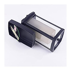 TAMSOI Outdoor Modern Garden Wall Light Lantern Exterior Clear Diffuser LED Compatible Wall Lamp Black Finish Wall Mount Sconce for Porch Garage Entrance