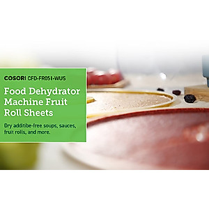 COSORI Food Dehydrator Machine Fruit Roll Sheets, BPA-Free Plastic Tray Liners for Fruit Leather/ Roll, Meat, Beef jerky, Herb, Vegetable, CFD-FR051-WUS, 2Pack