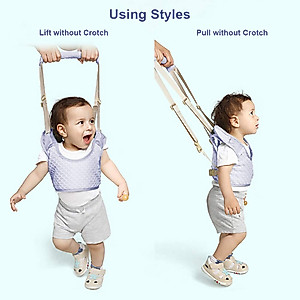 Baby Walking Harness, Baby Sit to Stand Learning Helper Mesh Breathable Adjustable with Detachable Crotch Safety Hand-held Assistant Lifting & Pulling for Toddlers Infant Kids (Grey)