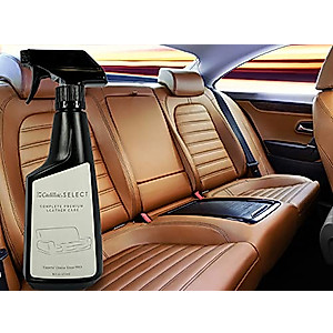 Cadillac Select Leather Furniture Cleaner and Conditioner for Couch, Car Auto Interior Seats, Bags, Jackets, Large Leather Surfaces – Complete Care Spray