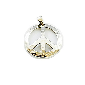 EZI ZINO Large Peace Sign Pendant Solid 925 Sterling Silver 12.2 Grams Design