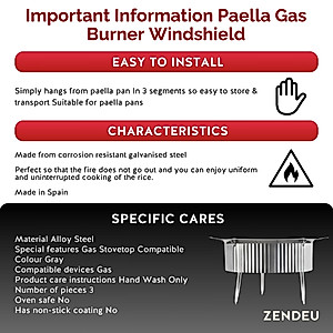 ZENDEU Paella Gas Burner Windshields (28 inch)