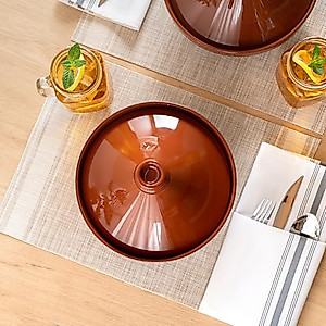 Restaurantware-Terra Tek 26 Ounce Terracotta Tagine Pots, 8 Microwavable Tagine Pots - Glazed Interior, Oven-Ready, Terracotta Serving Pots, Dishwashable, For Cooking And Serving