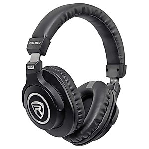 Soundcraft Notepad-5 Channel Podcast Mixer Podcasting Interface Bundle with Rockville PRO-M50 Studio Headphones, RMC-XLR Handheld Wired Mic and RTMS21 Desktop Tripod Mic Stand with Pop Filter