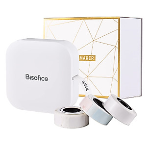 Bisofice Q30 Label Maker Machine with Tape, Mini Label Maker with 3 Rolls Label Tape, Portable Wireless Connection Bluetooth Label Printer Labeler, Compatible with iOS Android