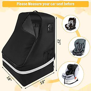 ZHSX Car Seat Travel Bag, Infant Seat Travel Backpack with Padded and Adjustable Shoulder Strap, Large Waterproof Carseat Carrier Bag/Dust-proof Carseat Travel Cover(Grey)