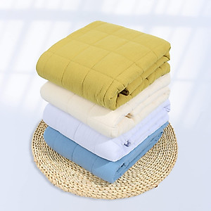 TWINOR Baby Muslin Quilt Blanket，Warm and Lightweight Crib Quilt Neutral Comforter for Newborn and Toddler Boys Girls (Light Yellow)