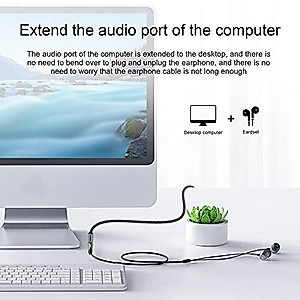 MOSWAG 3.5mm Extension Cable 6.6FT/2Meter Audio Male to Female Stereo Extension Adapter Nylon Braided Cord Compatible for Home/Car Stereos Smartphones Headphones Tablets Media Players and More