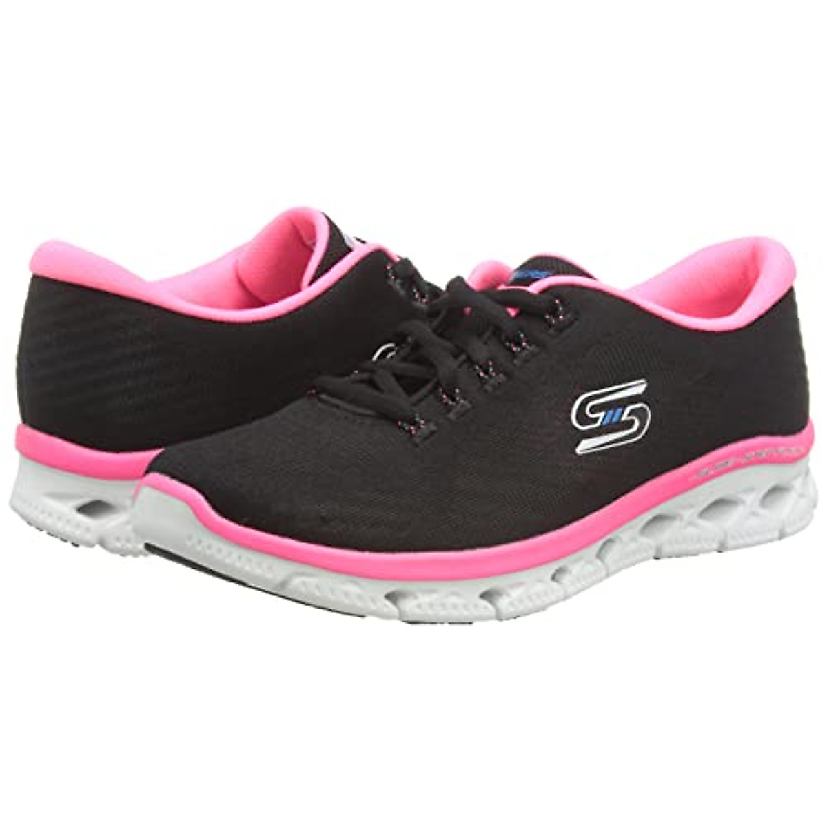 Skechers Woman Glide-Step Flex - Sheer Virtue 104309 Black/Hot Pink (us_Footwear_Size_System, Adult, Women, Numeric, Medium, Numeric_10)