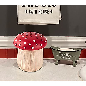 dgudgu 2 Pack Qtip Holder Mushroom Cotton Ball Holder Cotton Swab Holder Qtip Dispenser Bathroom Cotton Ball And Qtip Organizer Cotton Ball Container