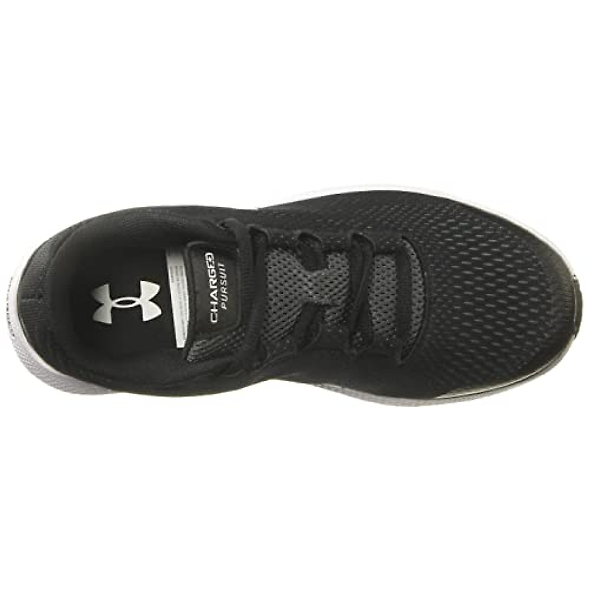 Under Armour womens Charged Pursuit 2 Running Shoe, Black/White, 7.5 US