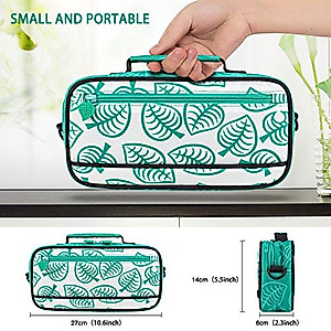 DLseego Carrying Case Design for Switch and New Switch OLED Console, Travel Carry Cover Storage Shell for New Leaf Animal Crossing Design holds up to 10 game cards Slots