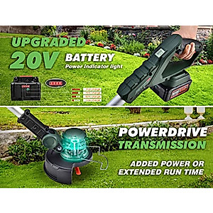 HYMOVO Cordless Weed Eater, 20V Battery Powered String Trimmers, Adjustable Height Weed Wacker Lightweight Grass Trimmer for Garden and Yard