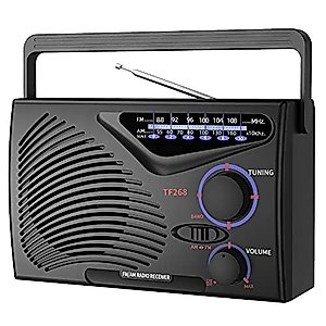 Radios Portable AM FM,Portable Radios with Rechargeable Battery,AC Power Plug in&DC-5V in,Vintage or Emergency Radio
