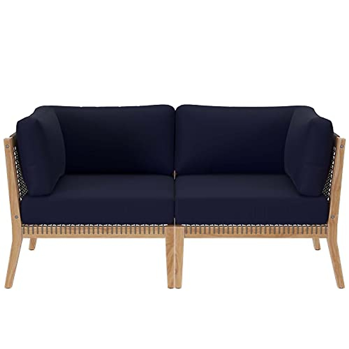 Modway Clearwater Love Seats, Loveseat, Gray Navy