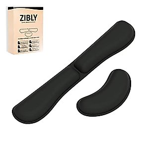 ZIBLY Gel Memory Foam Wrist Rest Keyboard and Mouse Set - Ergonomic Anti-Skid Non Slip Cushion Mouse Pad Wrist Support - Easy Typing, Pain Relief for Work from Home Gaming Computer Laptop