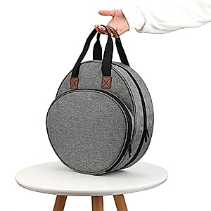 Shinyzone Cross Stitch Storage Bag Grey,Embroidery Projects Bag,Sewing Crafts Storage Tote Bag,Knitting Bags with Zipper Pockets Organiser for Embroidery Hoops,Charts and Threads