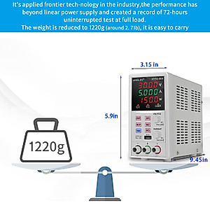 HYELEC DC Power Supply,50V 6A 150W Switching Regulated Bench Power Supply with Memory, 4-Digit LED Display, 110V Input Voltage, 5V2A USB Interface, Coarse and Fine Adjustments