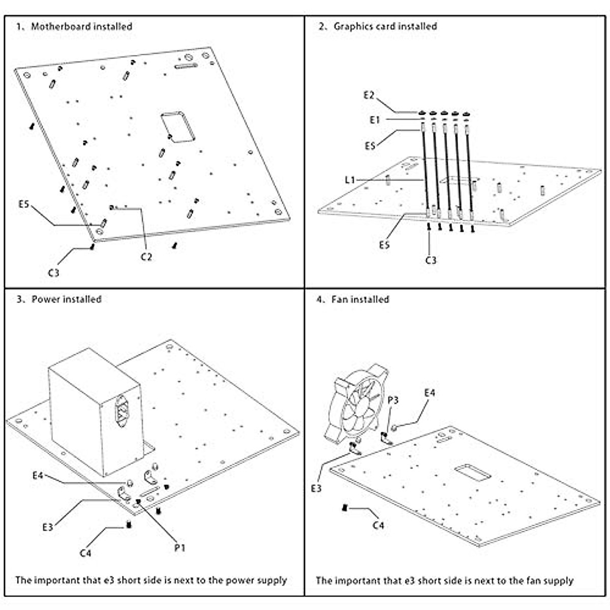 DIY Acrylic Glass Gaming Computer Case Chassis Open Frame Panoramic Viewing Creative Personality ATX Transparent Chassis Test Bench