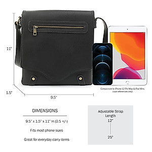 JESSIE & JAMES Nora Concealed Carry Crossbody Bag with Lock and Key|BK