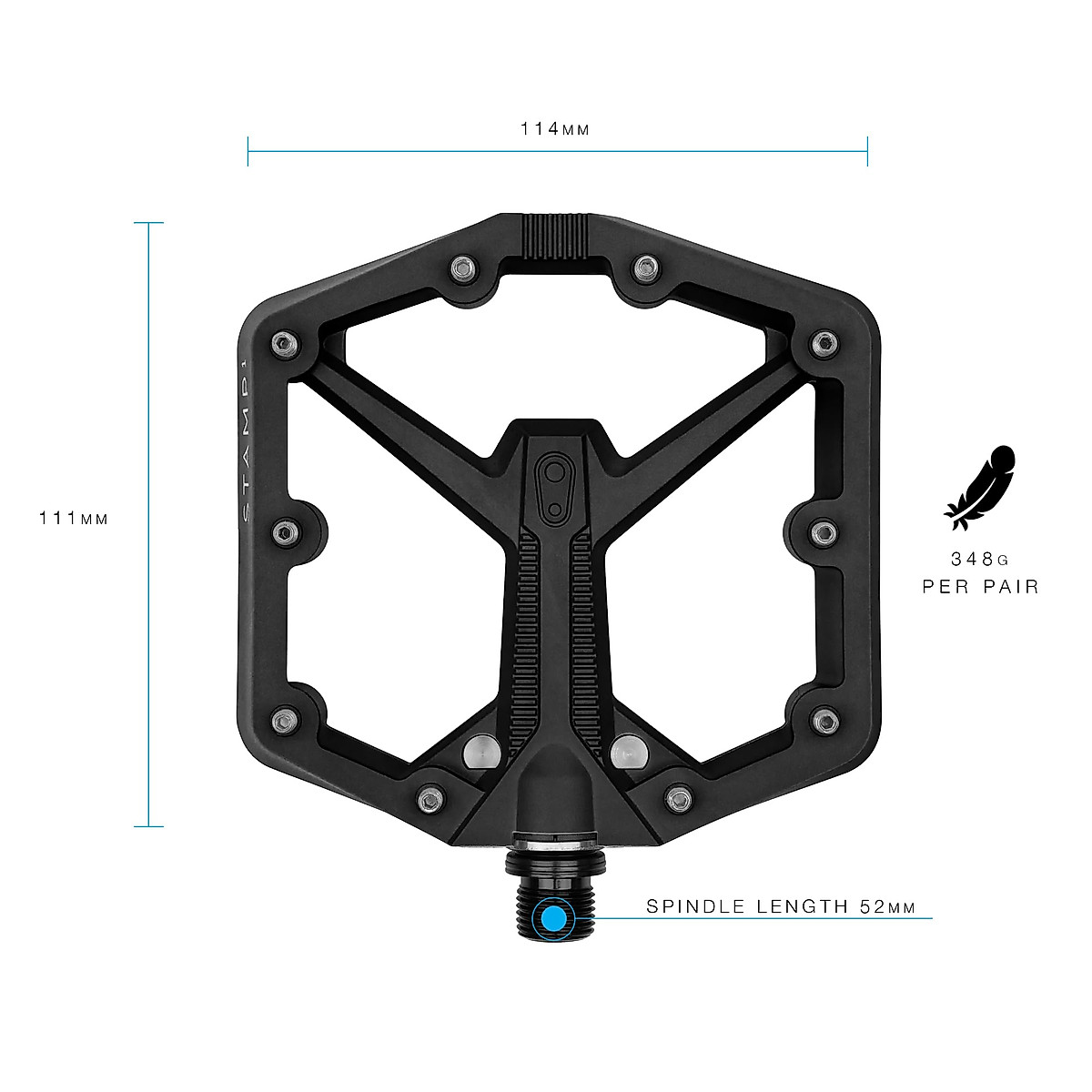 Crankbrothers MTB Pedals Stamp 1 Gen 2 Large Black