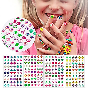 240PCS Sticker Earrings for Little Girls - 3D Gems Girls Sticker Earrings Self-Adhesive Glitter Craft Crystal Stickers, Stick on Earrings for Toddlers