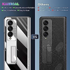 Kaiiecal for Samsung Galaxy Z Fold 4 Case: Sleek Clear Electroplated Stand Protective Phone Case- Anti-Scratches Elegant Luxury Cover for Galaxy Z Fold 4 5G