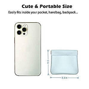 VOFOON [Upgrade] Leather Mini Squeeze Coin Purse, Small Jewelry Pouch Leather Travel Bag Coin Holder For Men/Women 2/4 Pack