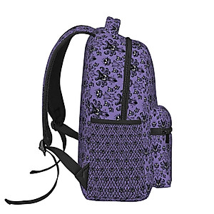 BONDIJ Haunted Mansion Unisex Large Backpack Lightweight Canvas Bag Cute Travel Backpacks