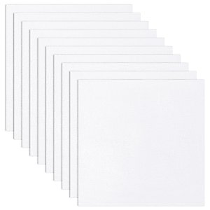10 Pieces Embroidery Cloth Fabric Cotton White Canvas Fabric Embroidery Linen Squares, 7.9 Inch Cross Stitch Fabric Cotton for Embroidery Handmade Needlework DIY Clothing Crafts Flower Pot Decoration