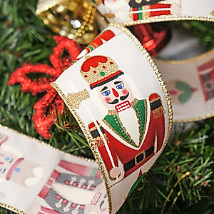 CT CRAFT LLC Ivory Satin Toy Soldier with Wired Ribbon 2.5 Inch x 10 Yards for Christmas Home Decor Tree Topper Bow Gift Wrapping DIY Crafts Wreath Garland