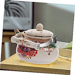 DECHOUS Enamel Kettle Porcelain Kettle Turkish Kettle Whistling Tea Pot Stainless Steel Water Jug Vintage Teapot Camping Kettle Retro Enamel Teakettle Stove Top Teakettle Pocking Teakettle