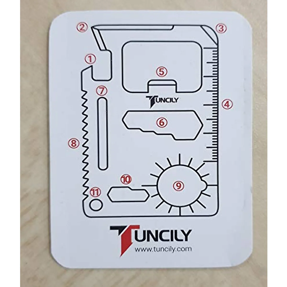 Survival Credit Card Multitool by Tuncily (2 Pack - Black & Silver) - 11 in 1 Wallet Multipurpose Tool, Bottle Opener, Everyday Utility Tactical Multi Tool, Christmas Gifts Stocking Stuffers for Men