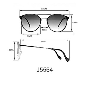 Jessica Simpson Women's J5564 Retro Metal Round Sunglasses with UV400 Protection - Glamorous Sunglasses for Women, 56mm