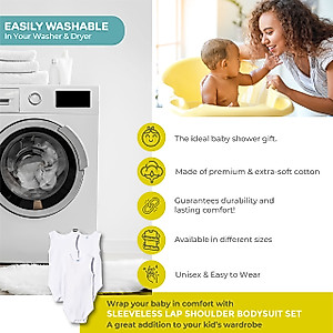 Spasilk Unisex-Baby Newborn Sleeveless Lap Shoulder Bodysuits, 3 pack, 9 - 24 Months - White Bodysuits