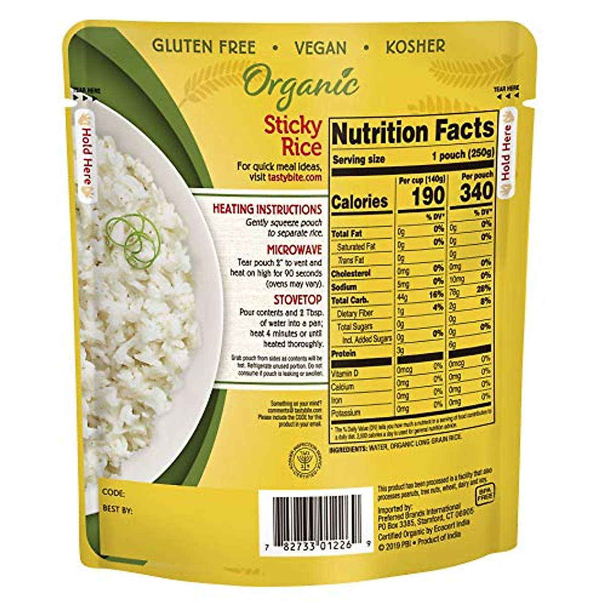 Tasty Bite Sticky Rice, 8.8 Ounce (Pack of 6)