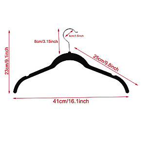 SUNTRADE Velvet Shirt Dress Clothes Hangers,360° Swivel Hook Non Slip Clothes Hangers for Tops, Dress Shirts, Blouses, Strappy Dresses (10)