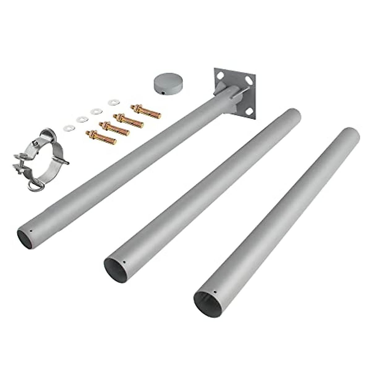 Kincubow Sun Shade Sail Poles, 10ft Sun Shade Poles 3" Diameter Steel Heavy Duty Shade Sail Poles for Patio Lawn Garden Deck Playground Backyard, Matte Dark Grey Sail Shade Pole Kit, One Piece