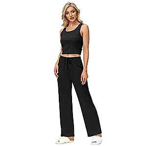 GRACE KARIN Womens Ribbed Knit Lounge Sets 3 Piece Loungewear Pjs Robe Cardigan