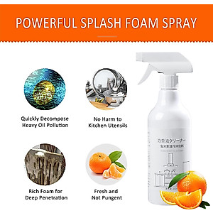 RJDJ Multi-purpose Kitchen Cleaner, Foam Heavy Oil Cleaner Spray, for Oven, Stovetop, Refrigerator (1pcs)